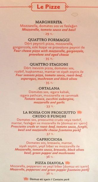 İstanbul En İyi İtalyan Restoranları, PAPS ITALIAN, Menü | Gezenti Anne